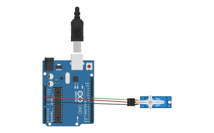 Circuit design Servo Motor - Tinkercad