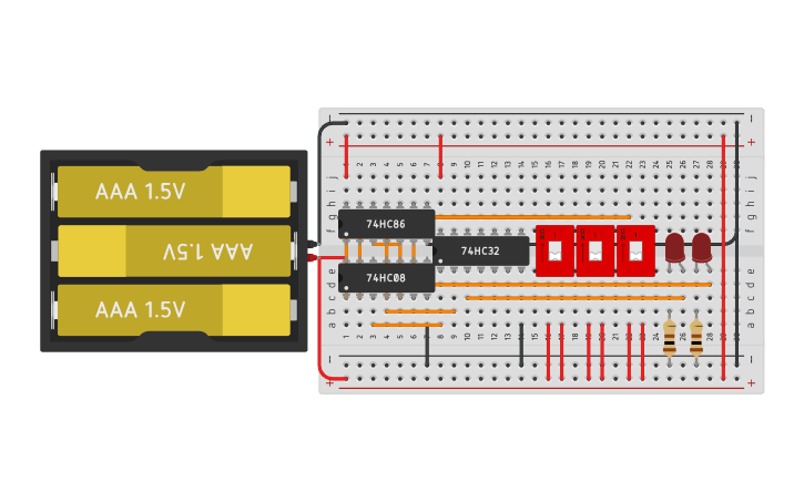 Circuit design 1-BIT ADDER | Tinkercad