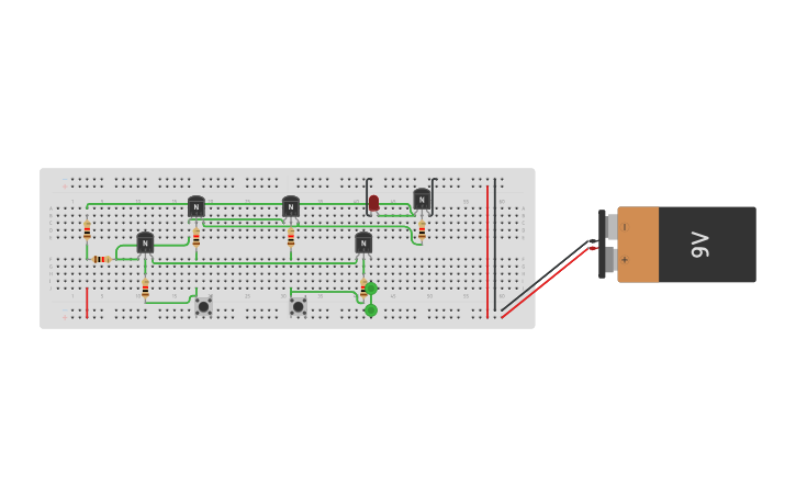 Circuit design XNOR - Tinkercad
