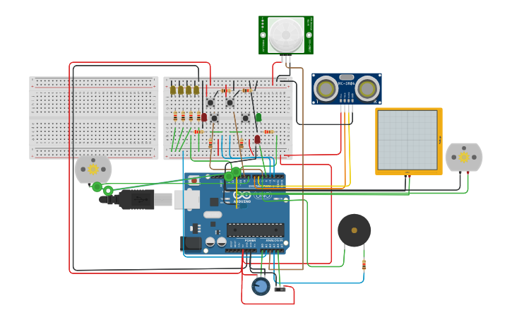 Circuit design Copy of INTEGRATED POWER WINDOW+DOOR LOCK | Tinkercad