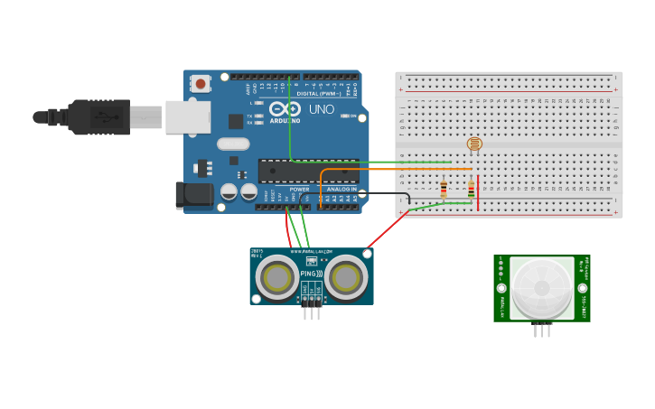 Circuit design sensor de luz - Tinkercad