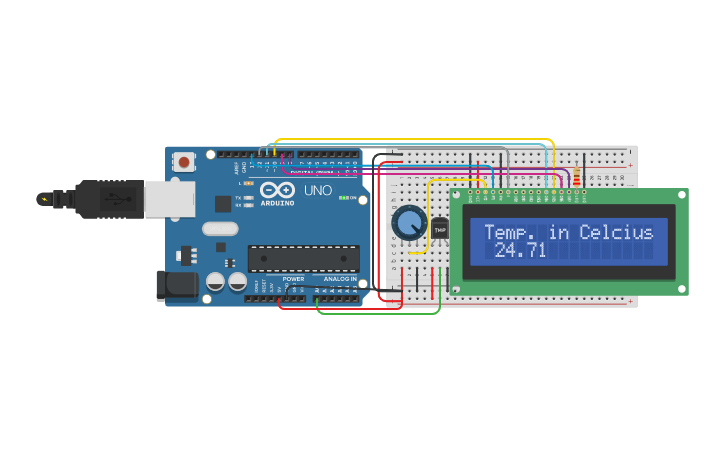 Circuit design weather monitoring - Tinkercad