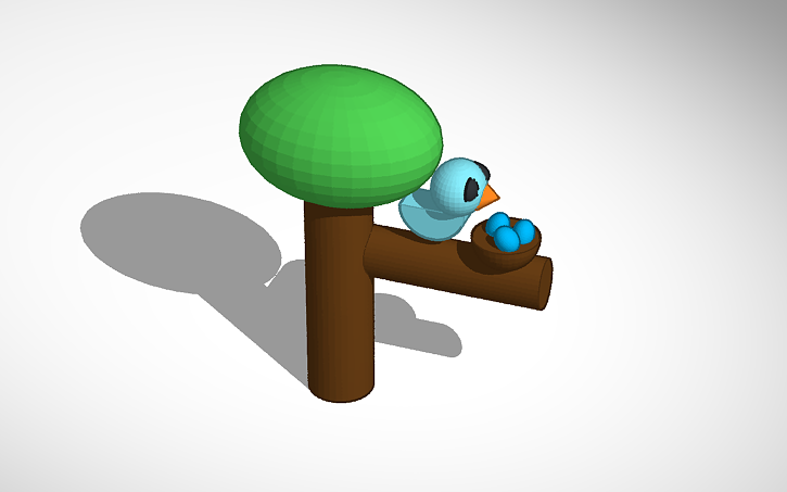 3D design Bird in Tree - Tinkercad