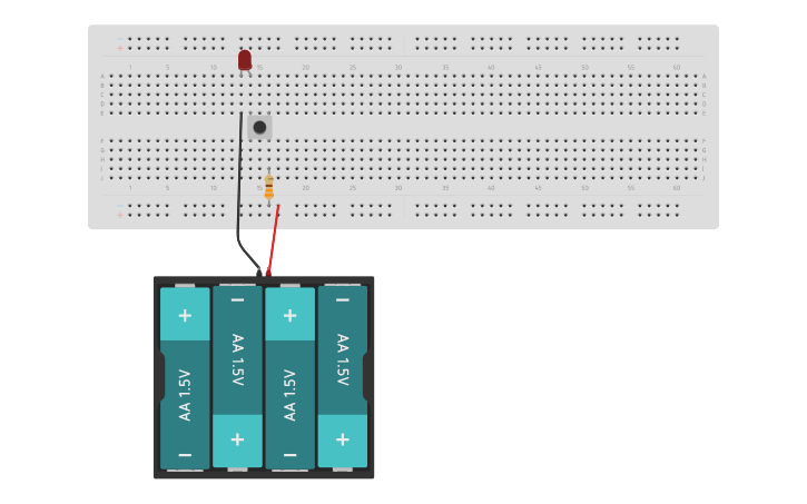 Circuit design Botão acender led | Tinkercad Circuit design Botão acender led | Tinkercad