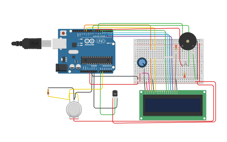 Circuit design fire alarm protection system - Tinkercad