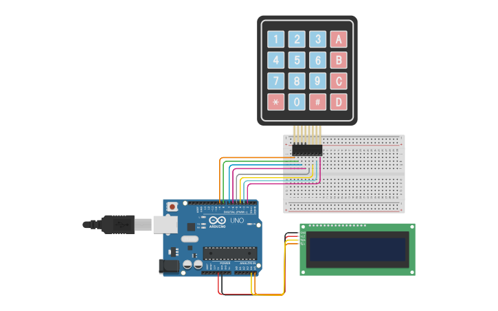 Circuit design Key Pad - Tinkercad