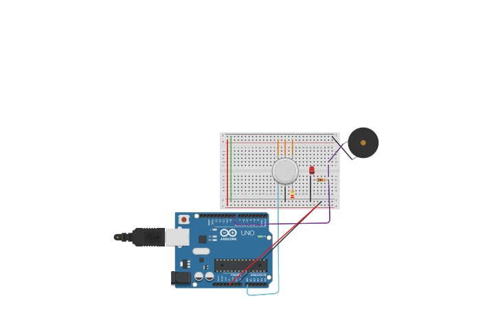 Circuit design Sensor de gas - Tinkercad