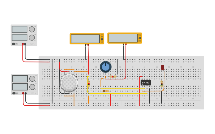 Circuit Design Allarme Con Sensore Di Gas Tinkercad