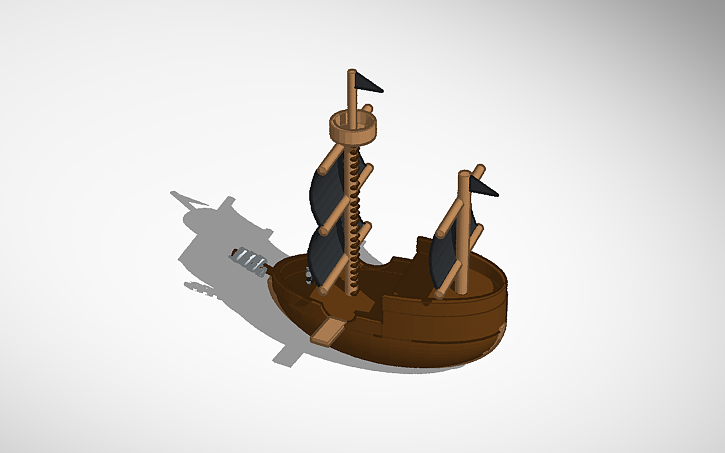 3D design Pirate ship - Tinkercad