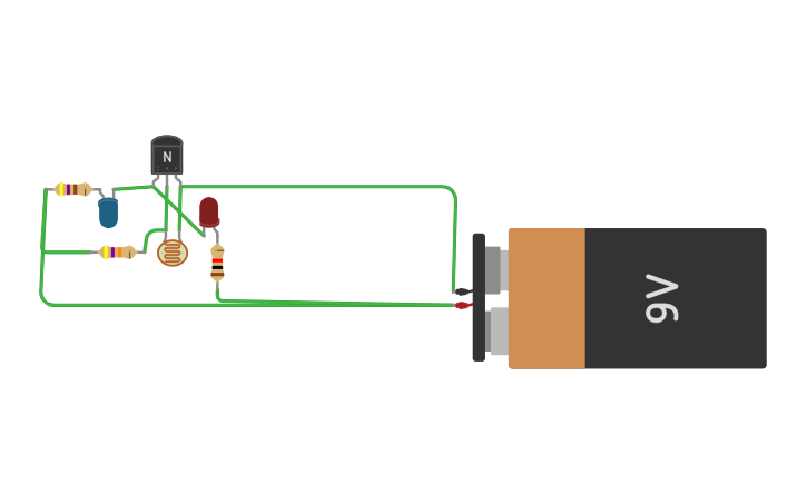 Circuit design Dark sensor - Tinkercad