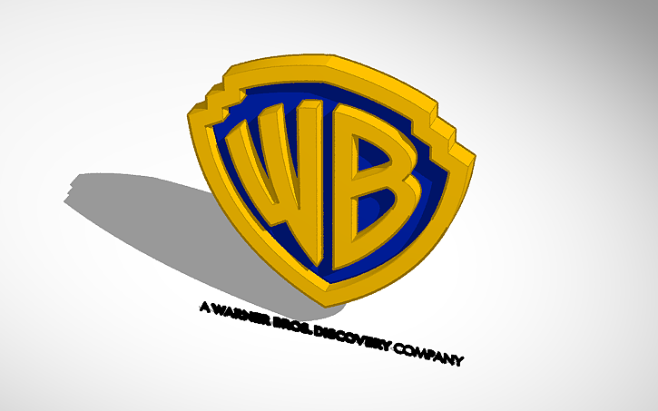 3D design Warner Bros. logo (2023, with WBD byline) | Tinkercad