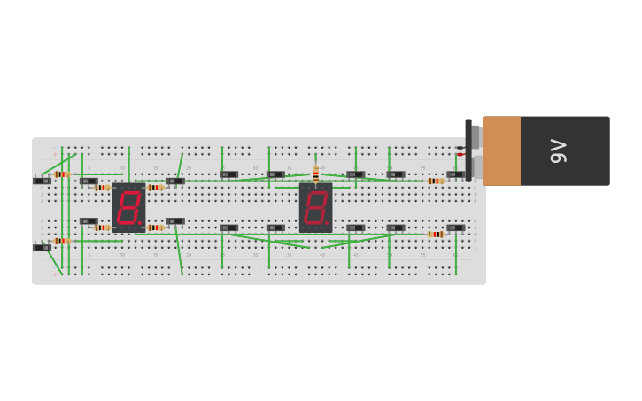 Circuit Design 7 Segment Display Tinkercad