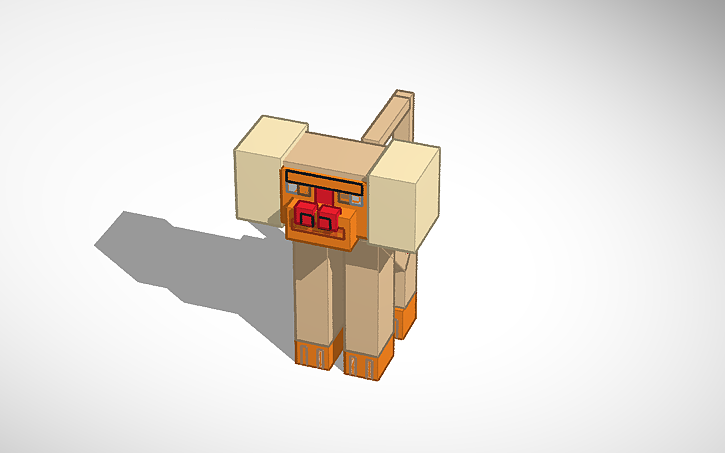 3D design Minecraft Red Butt Baboon - Tinkercad