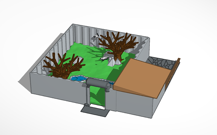 3D design Red Wolf Zoo Enclosure ! - Tinkercad