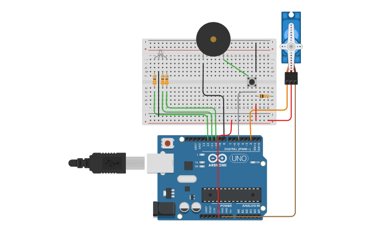 Circuit design Copy of Exame Arduino II (1º Bac A) - Carlota | Tinkercad