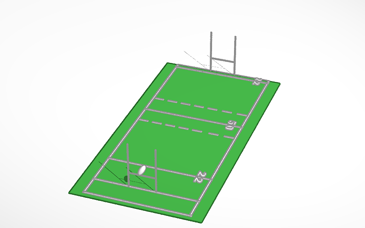 3D design campo de rugby - Tinkercad