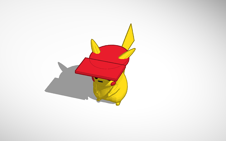 3D design Pikachu w/ ash's hat | Tinkercad