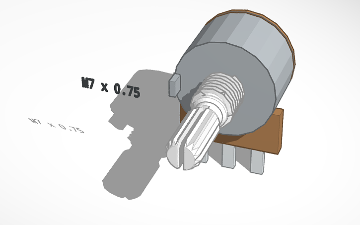 3D design Potentiometer with switch - Tinkercad
