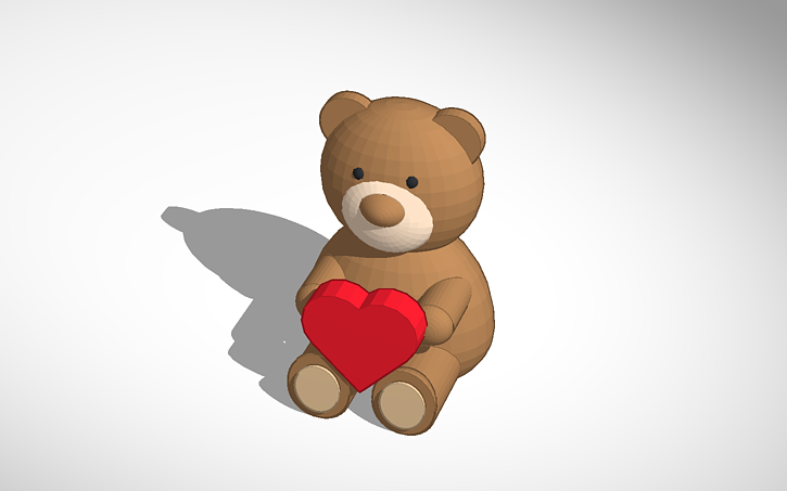 3D design Valentine Bear #ValentinesDay2016 - Tinkercad