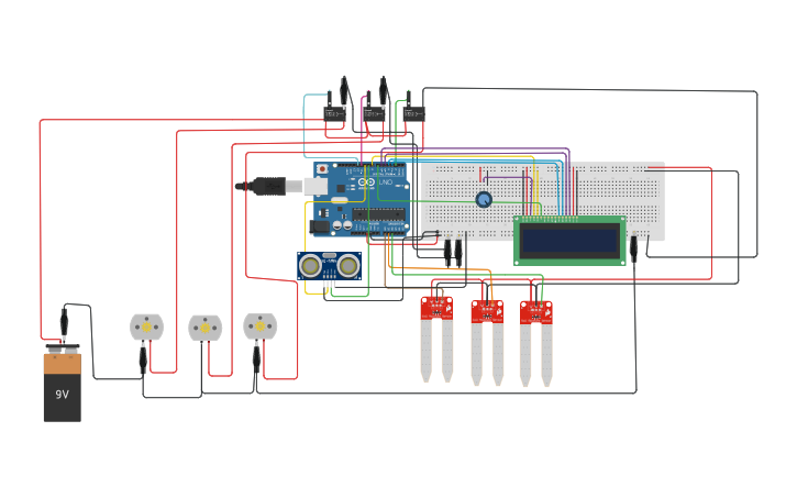 Circuit design Automated Plant Watering - Tinkercad