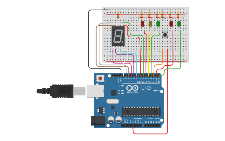 Circuit design SEMÁFORO - ANA | Tinkercad