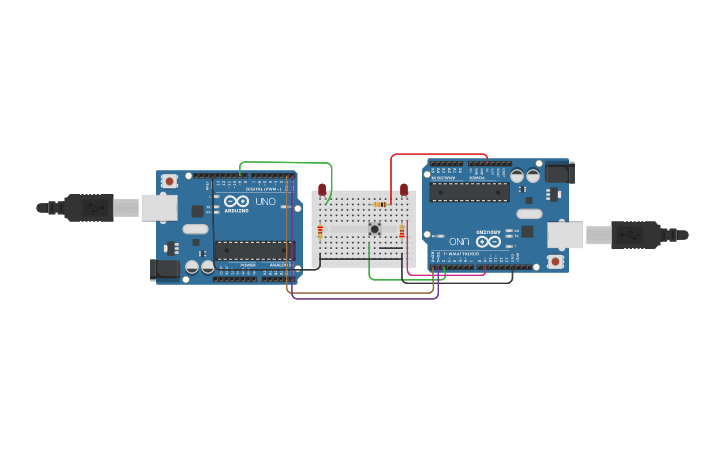 Circuit Design 2 Arduinos Y Comunicación Serial Rx Tx Tinkercad