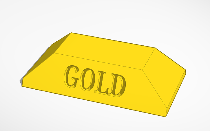 3D design Gold Bar - Tinkercad