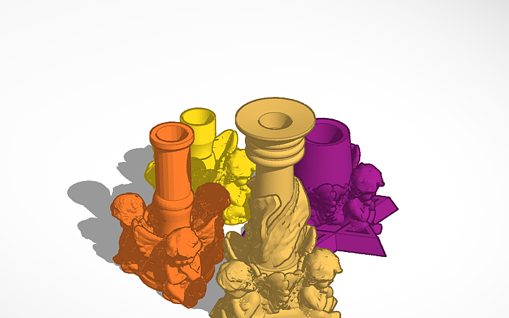 3D design candle holder x 4 - Tinkercad