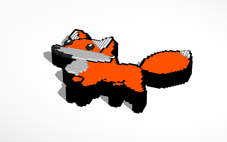 3D design Fox pixel art - Tinkercad