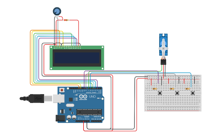 Circuit Design 5analog Clock Servo Tinkercad 