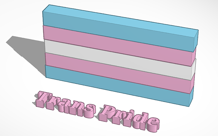 3D design LGBTQ+ Trans flag | Tinkercad