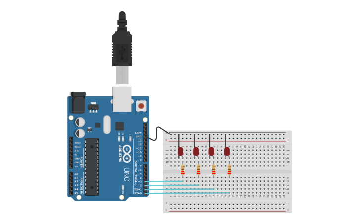 Circuit design 4-bit Binary Up-Counter - Lab # 1.4 | Tinkercad