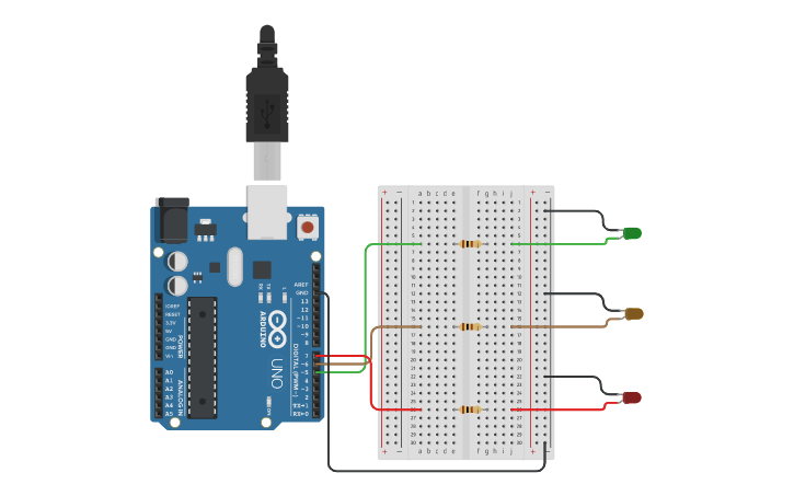 Circuit design Assignment 1-Project: Traffic Light - Tinkercad