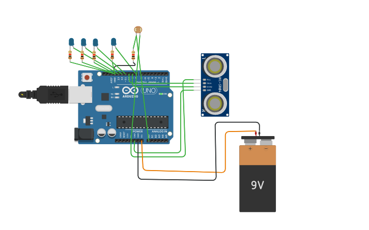 Circuit design Smart Street Light - Tinkercad