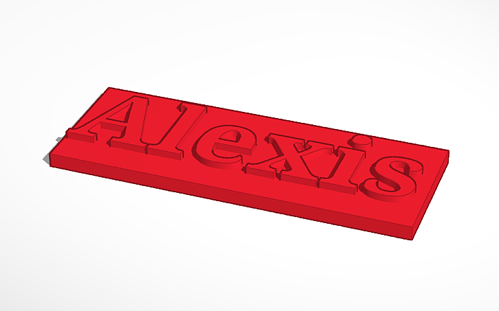 3D design ALEXIS HENSHAW NAME PLATE | Tinkercad