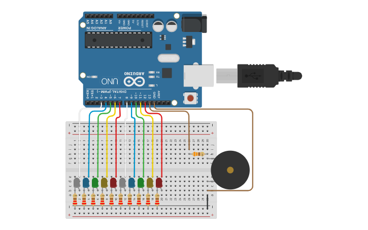 Circuit design Leds sincronizados com melodia - pisca pisca de Natal ...