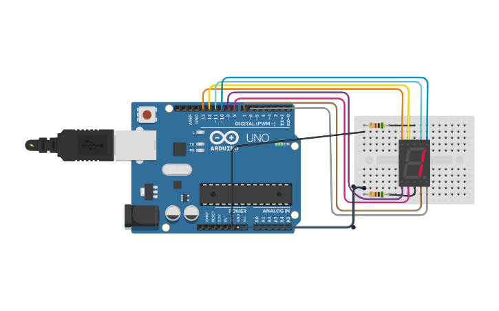 Circuit Design 7 Segment Display Circuit Tinkercad