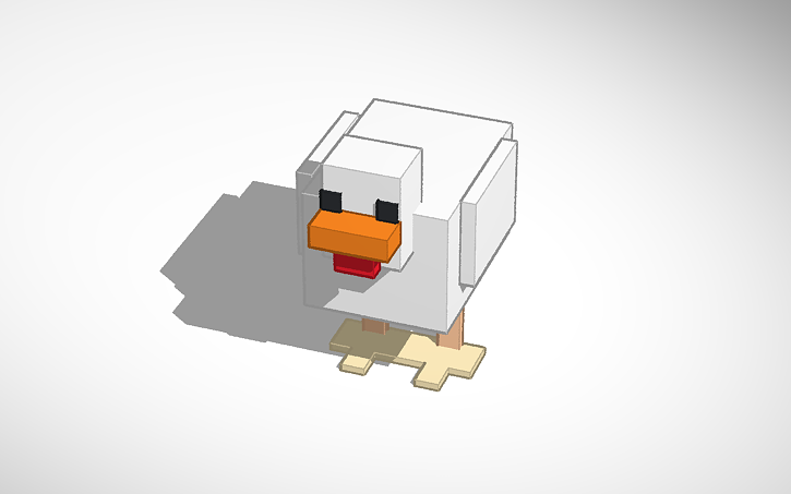 3D design Minecraft Chicken - Tinkercad