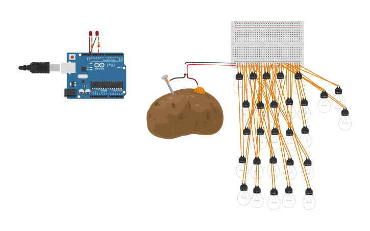 Circuit design Arduino Potato - Tinkercad