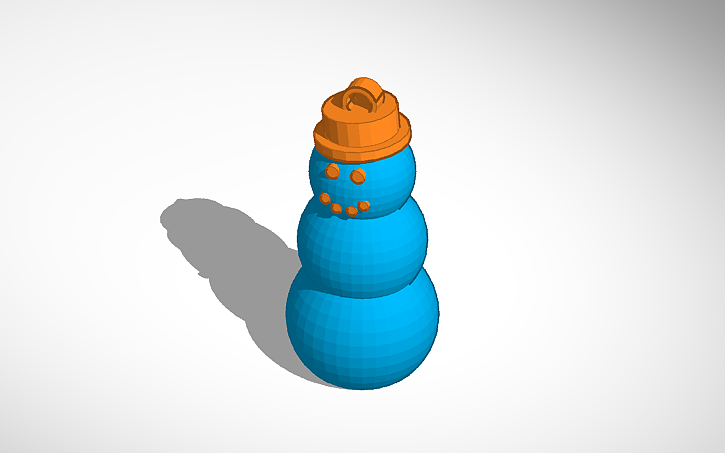 3D design snowman ornament - Tinkercad