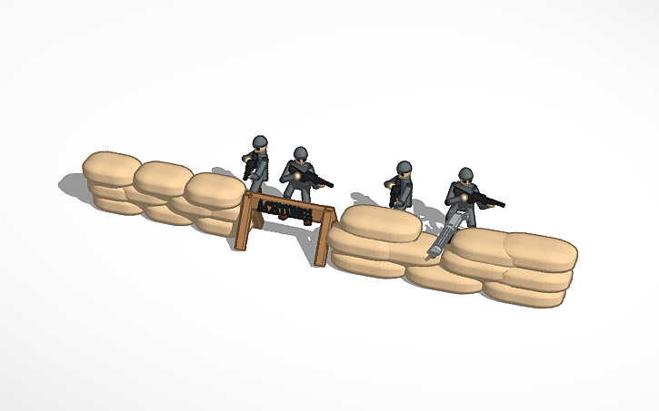 3D design WW1 German Outpost - Tinkercad