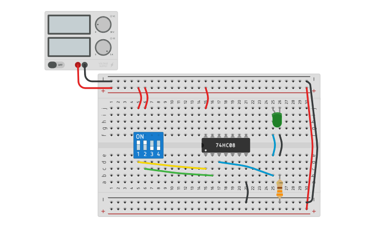 Circuit design IC Logic Example - Tinkercad