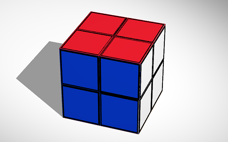 3D design 2x2 rubiks cube - Tinkercad