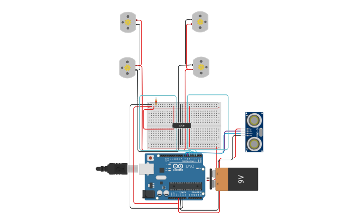 Circuit design ROBOT - Tinkercad