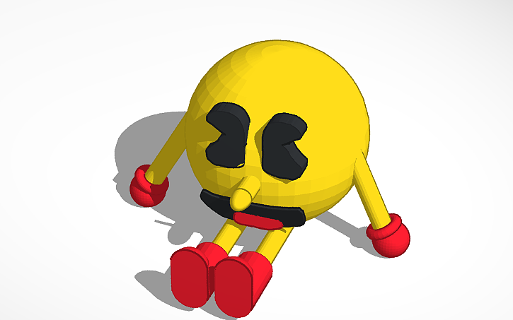 3D design Pac-Man (Sitting) - Tinkercad