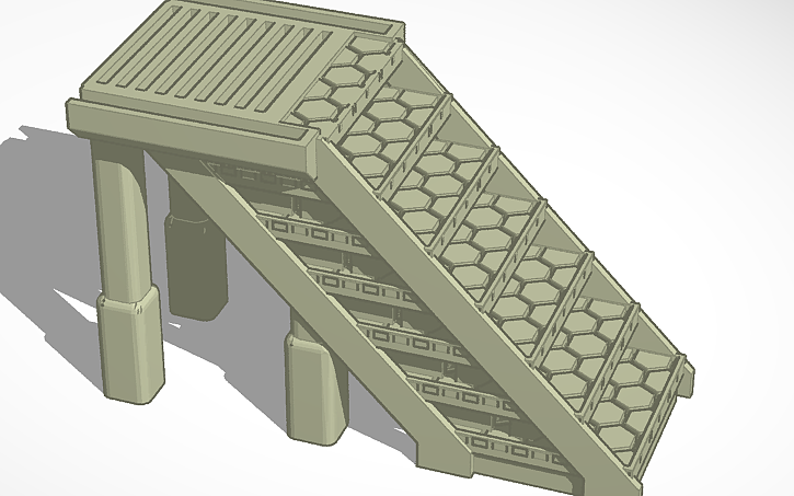 3D design scaffold steps - Tinkercad