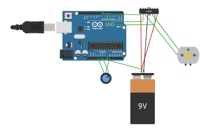 Circuit design Copy of DC Motor With Encoder - Tinkercad