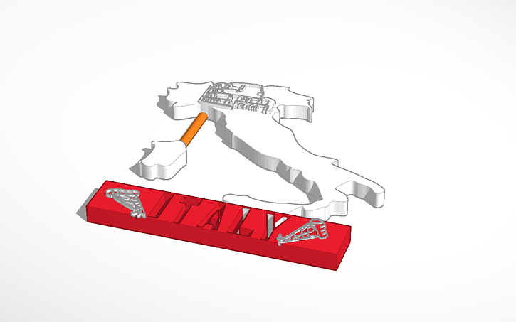 3D design Italy Map - Tinkercad