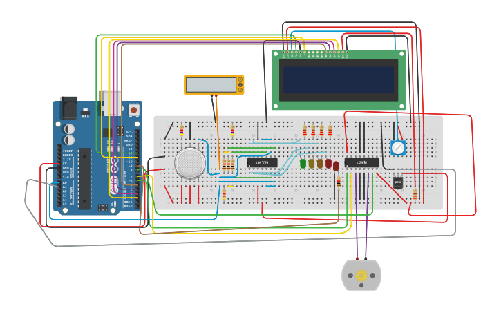 Circuit design [121910802018] Air Quality Monitoring system - Tinkercad