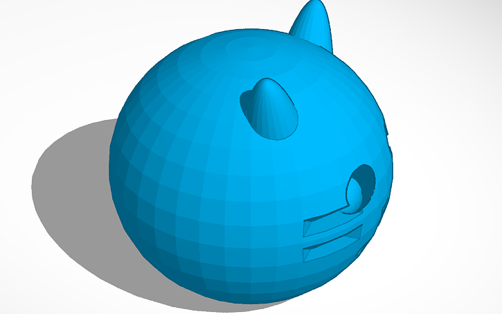 3D design Cat pencil topper - Tinkercad